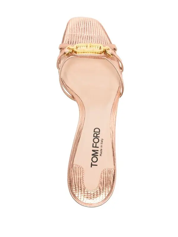 TOM FORD Logo-plaque Leather Heeled Sandals