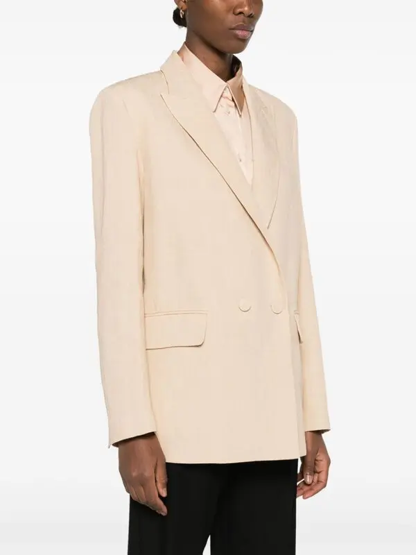 Fabiana Filippi Double-breasted Linen-blend Blazer - Neutrals