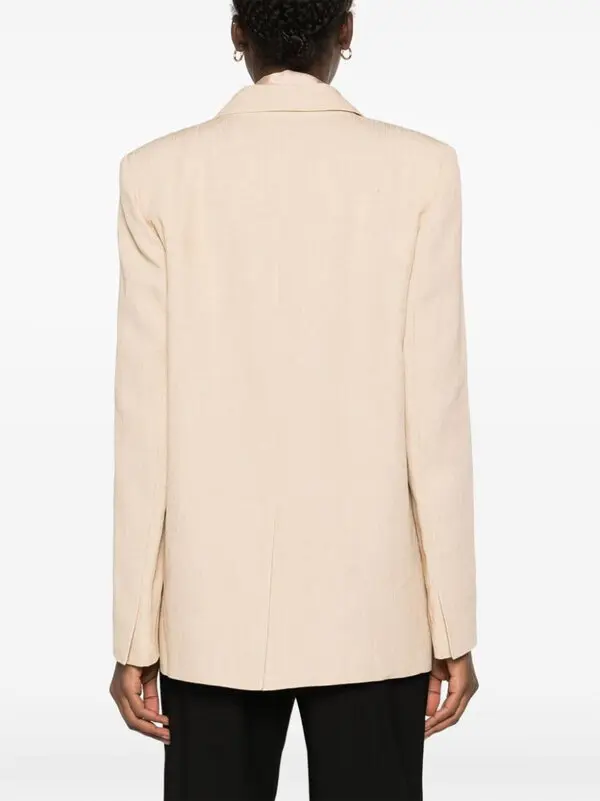 Fabiana Filippi Double-breasted Linen-blend Blazer - Neutrals