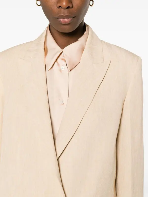 Fabiana Filippi Double-breasted Linen-blend Blazer - Neutrals