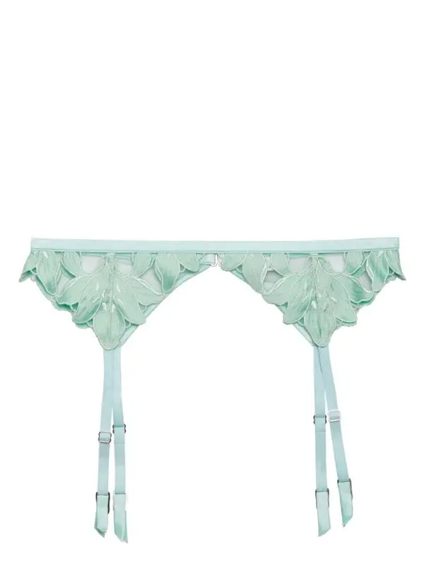 FLEUR DU MAL Lily Embroidered Garter Belt