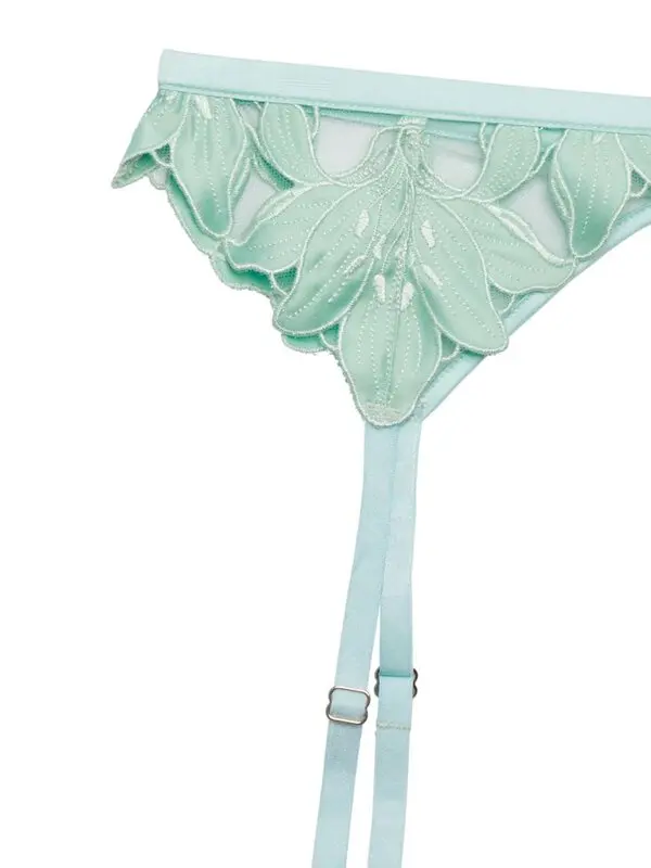 FLEUR DU MAL Lily Embroidered Garter Belt