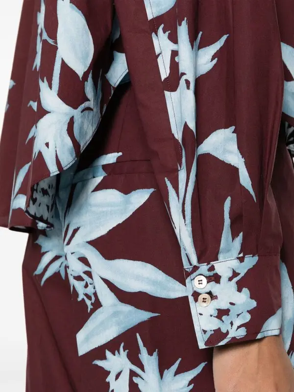FORTE_FORTE Floral-print Cotton Shirt