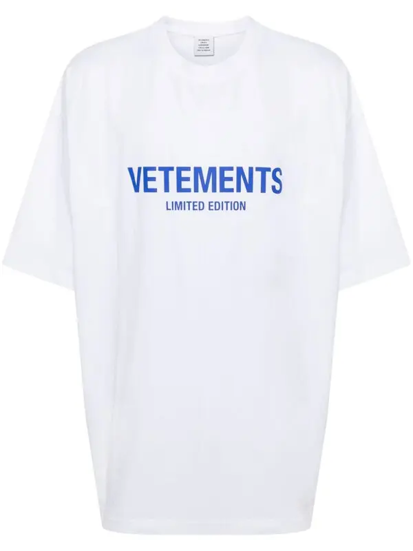 Vetements Logo-print Cotton T-shirt - White
