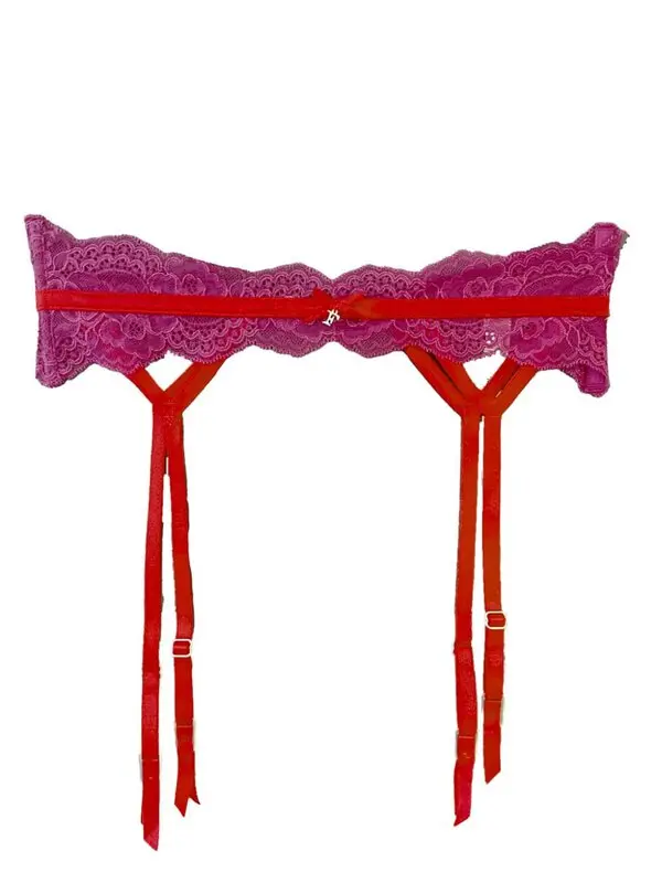 Fleur Du Mal Naomi Lace Garter Belt - Purple