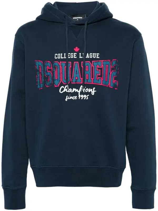 Dsquared2 College League Cotton Hoodie - Blue