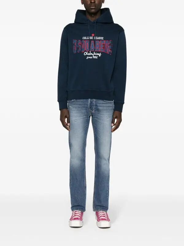 Dsquared2 College League Cotton Hoodie - Blue