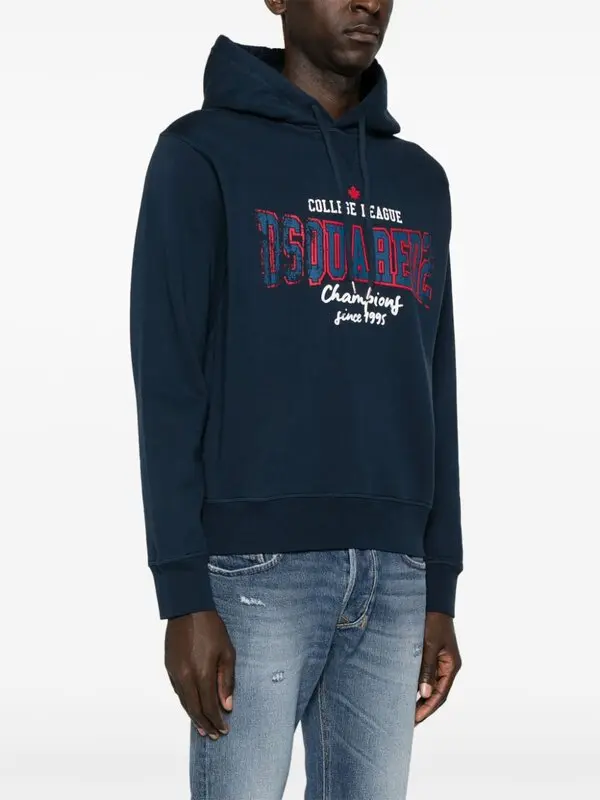 Dsquared2 College League Cotton Hoodie - Blue