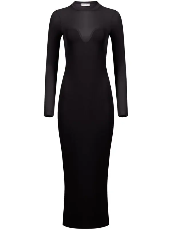 Nina Ricci Textured Semi-sheer Midi Dress