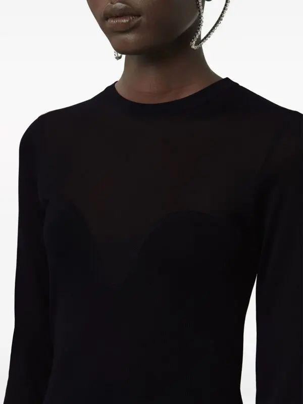 Nina Ricci Textured Semi-sheer Midi Dress