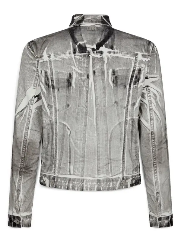 Dsquared2 Cracked-effect Denim Jacket - Grey
