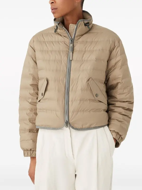Brunello Cucinelli Stand-up Collar Quilted Puffer Jacket