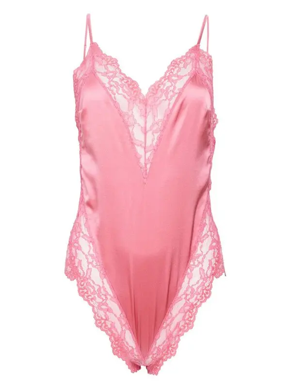 FLEUR DU MAL Venus Lace Teddy - Pink