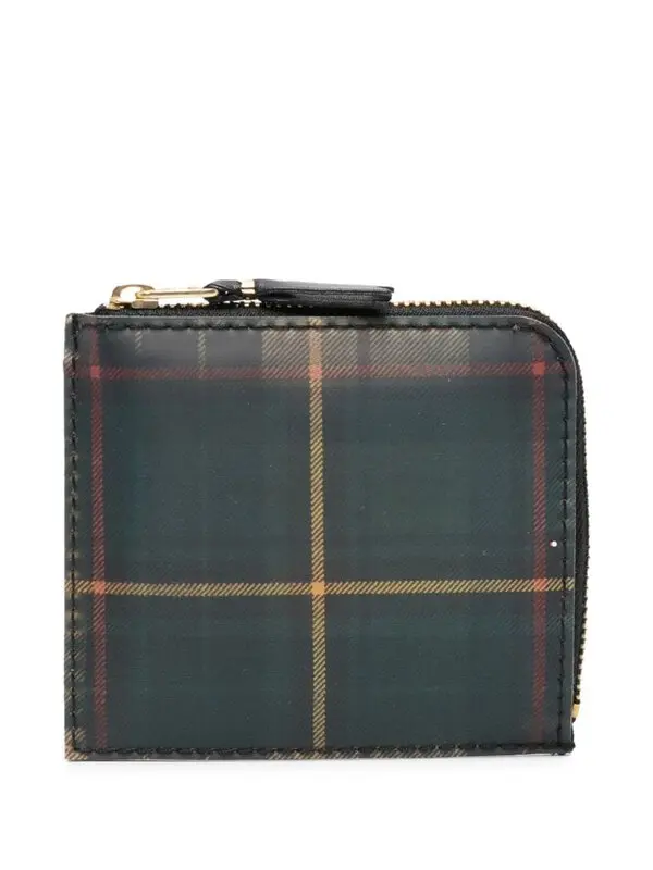Comme Des Garçons Holographic Tartan-pattern Wallet - Yellow