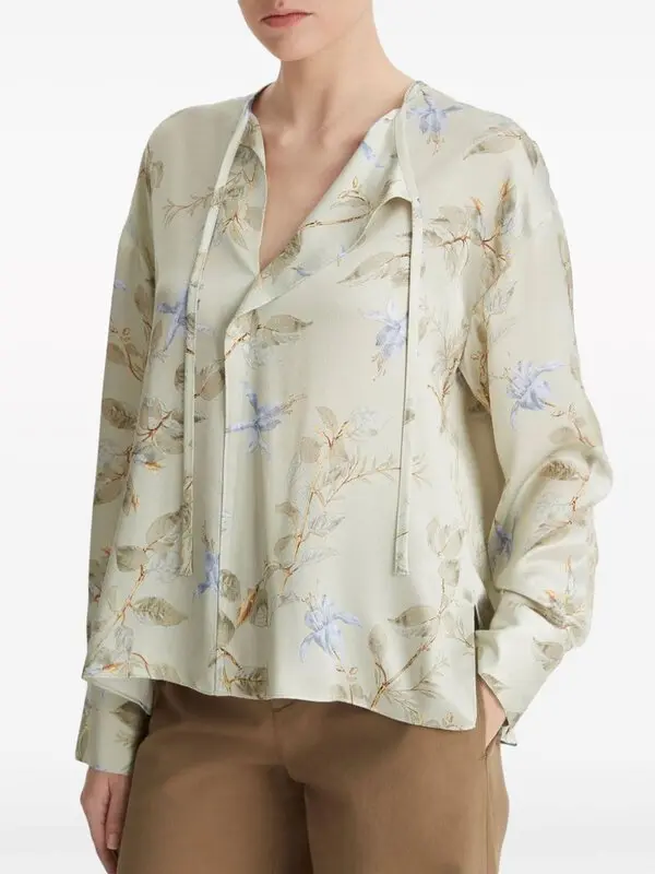 Vince Bellflower Silk Blouse