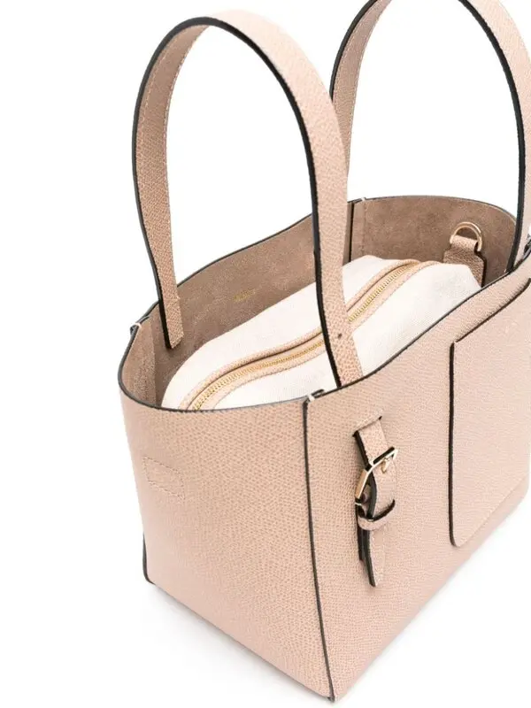 VALEXTRA Mini Soft Bucket Tote Bag - Neutrals