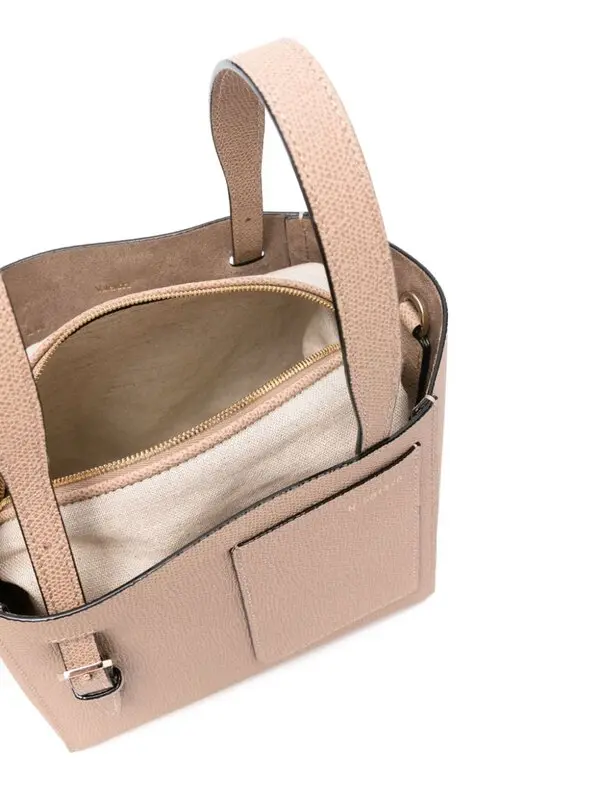 VALEXTRA Mini Soft Bucket Tote Bag - Neutrals