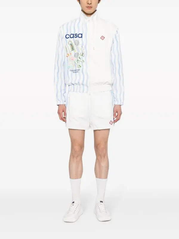 Casablanca Logo-appliqué Stripe-detail Shorts