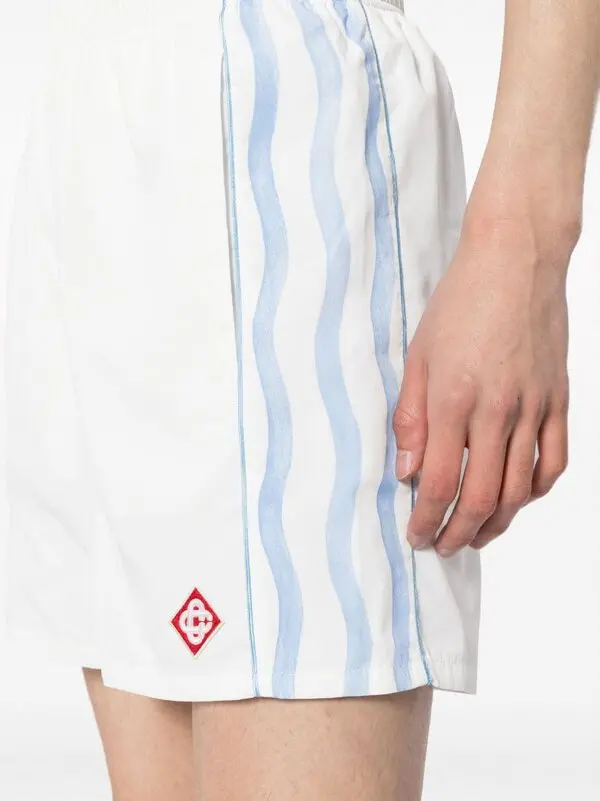 Casablanca Logo-appliqué Stripe-detail Shorts