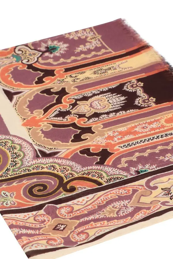 Etro Printed Silk Scarf - Beige