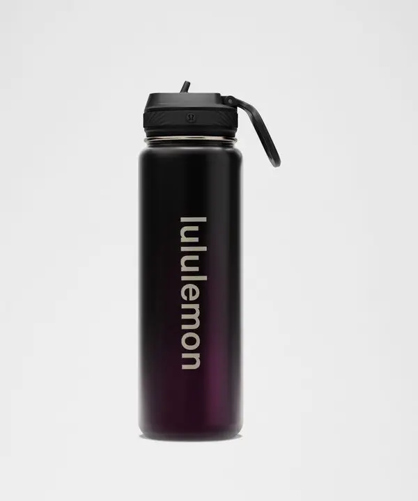 Lululemon Back To Life Sport Bottle 24oz - Black/violet Indigo/dusky Lavender