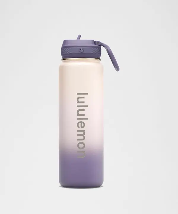 Lululemon Back To Life Sport Bottle 24oz - Holistic White/porcelain Pink/grape Mist