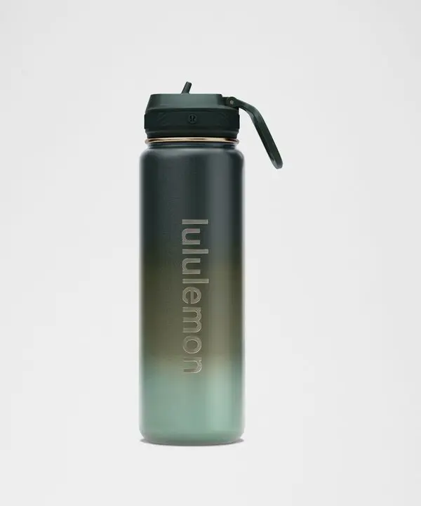 Lululemon Back To Life Sport Bottle 24oz - Rainforest Green/bay Leaf/fog Green