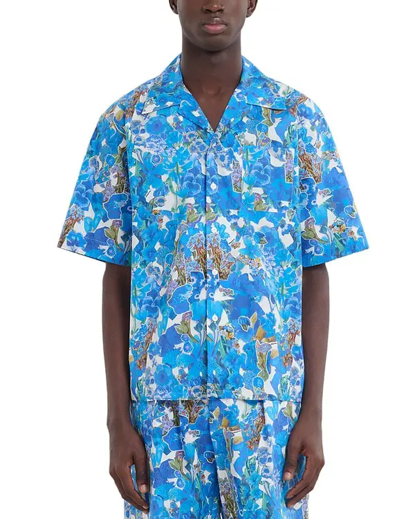 Marni Printed Short Sleeve Button Front Camp Shirt