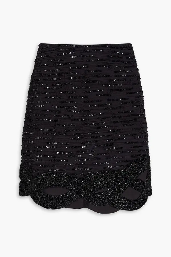 Aje Catara Pleated Sequined Mini Skirt