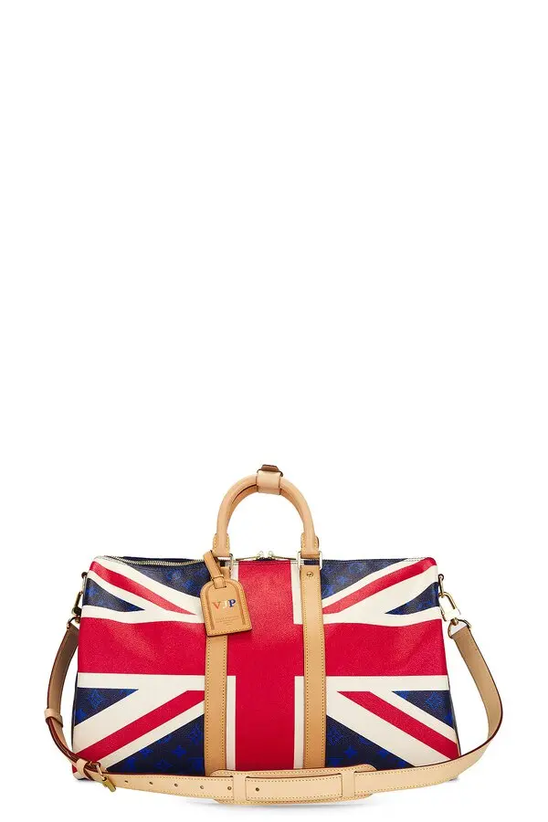 LOUIS VUITTON Union Jack Royal Wedding Keepall Bandouliere Handbag - Blue & Red