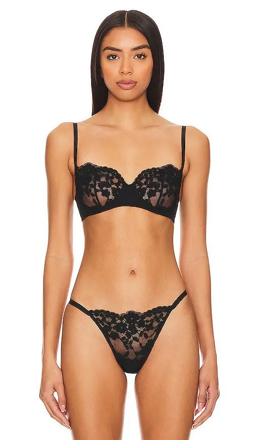Natori Plush Romance Balconette Bra - Black