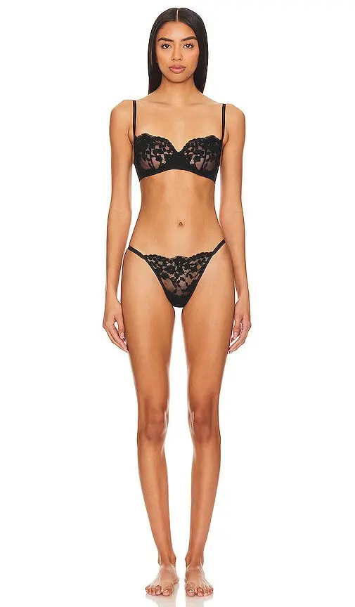 Natori Plush Romance Balconette Bra - Black