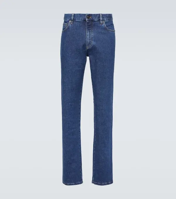 Zegna Roccia Mid-rise Slim Jeans - Blue