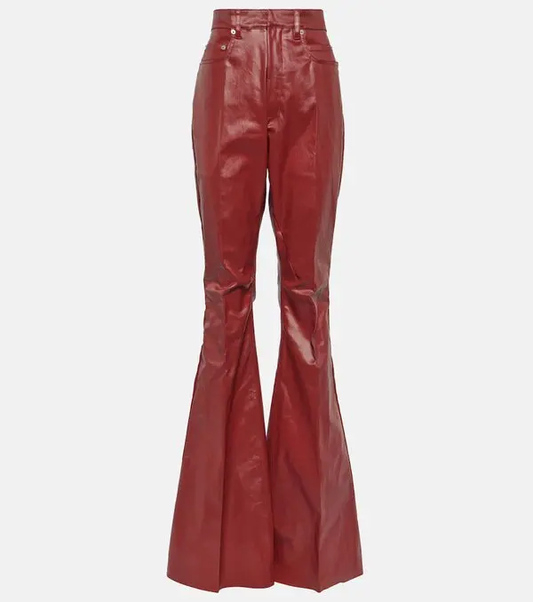 Rick Owens Bolan High-rise Coated Denim Jeans - Red