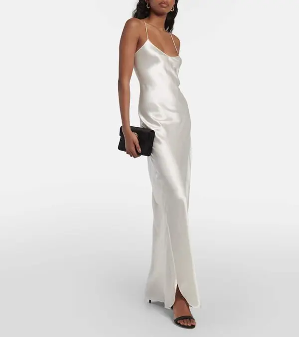 NILI LOTAN Cami Silk Satin Maxi Dress