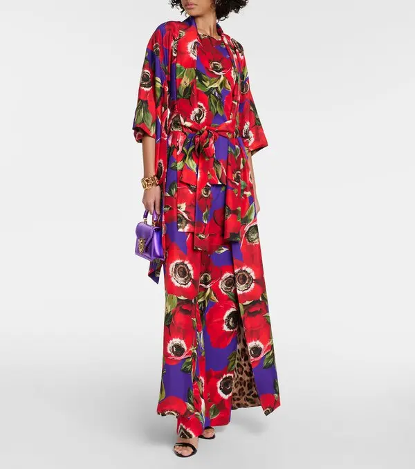 Dolce & Gabbana Floral Silk Robe - Multicoloured