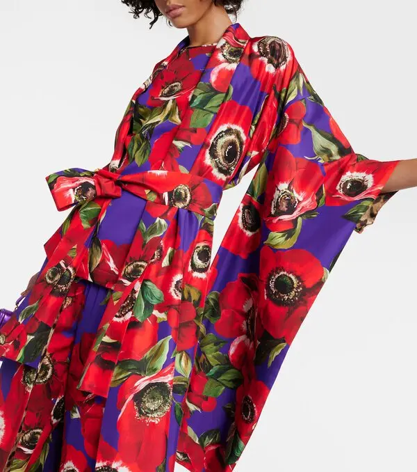 Dolce & Gabbana Floral Silk Robe - Multicoloured