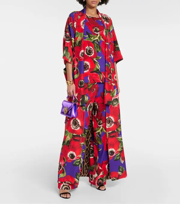 Dolce & Gabbana Floral Silk Robe - Multicoloured
