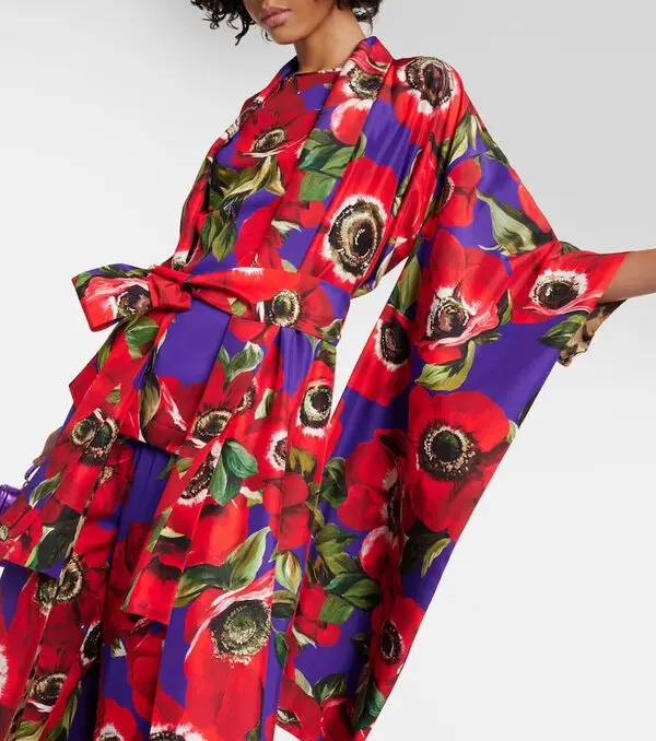 Dolce & Gabbana Floral Silk Robe - Multicoloured