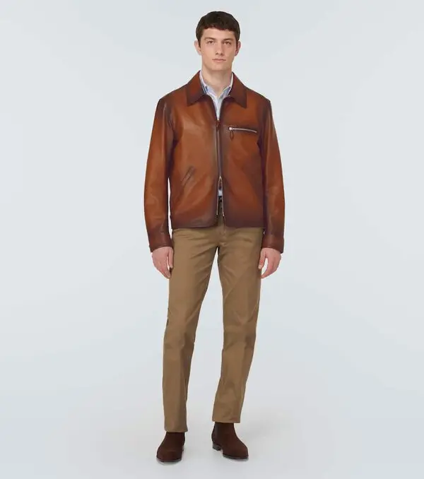 Berluti Patina 1 Jour Leather Blouson Jacket