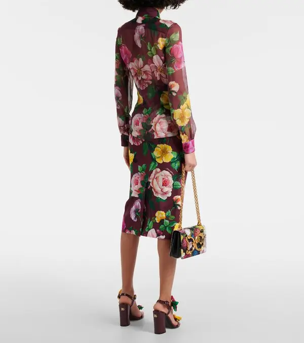 Dolce & Gabbana Printed Silk Chiffon Blouse - Multicoloured