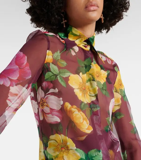 Dolce & Gabbana Printed Silk Chiffon Blouse - Multicoloured