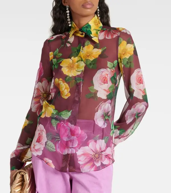 Dolce & Gabbana Printed Silk Chiffon Blouse - Multicoloured