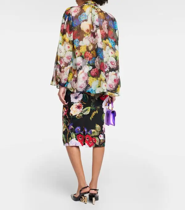 Dolce & Gabbana Floral Silk Chiffon Blouse - Multicoloured