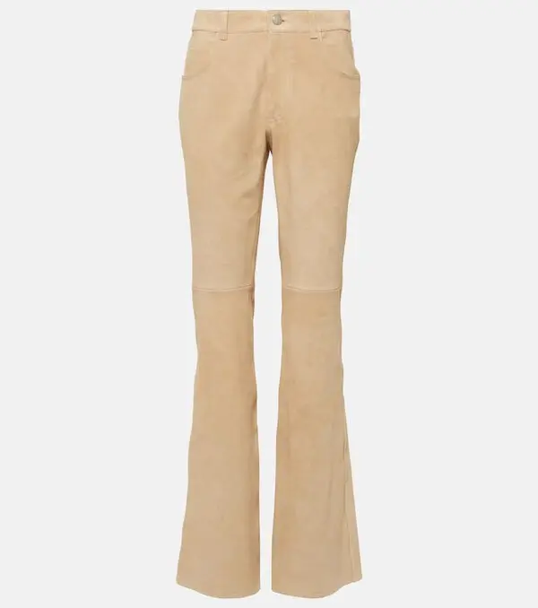 Chloé Mid-rise Straight Suede Pants