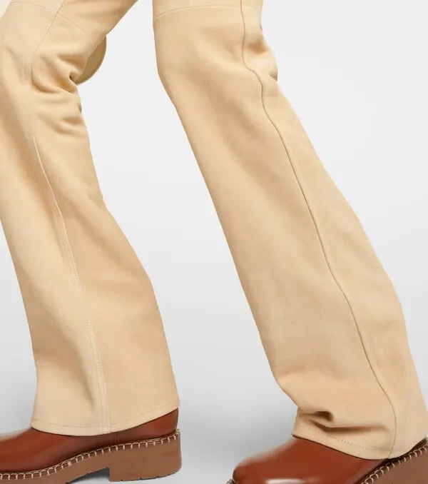 Chloé Mid-rise Straight Suede Pants