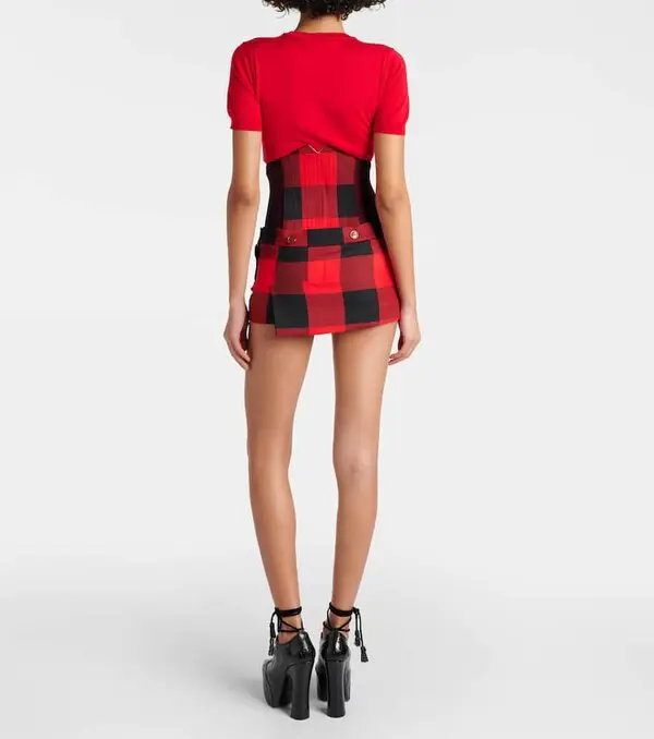 VIVIENNE WESTWOOD Checked Virgin Wool Miniskirt