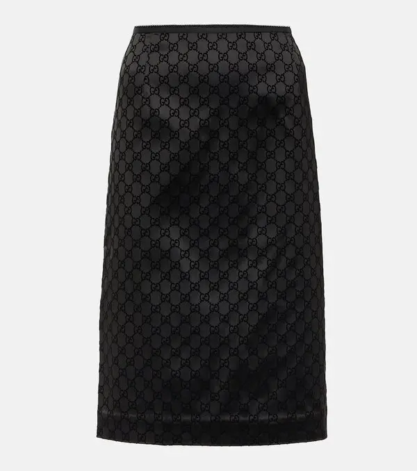 Gucci Gg Silk Duchesse Midi Skirt