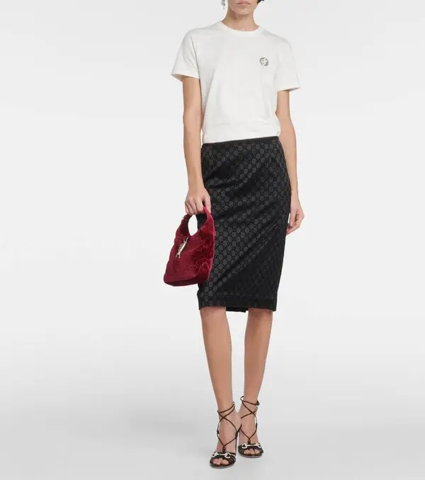 Gucci Gg Silk Duchesse Midi Skirt
