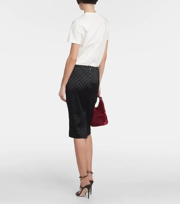 Gucci Gg Silk Duchesse Midi Skirt